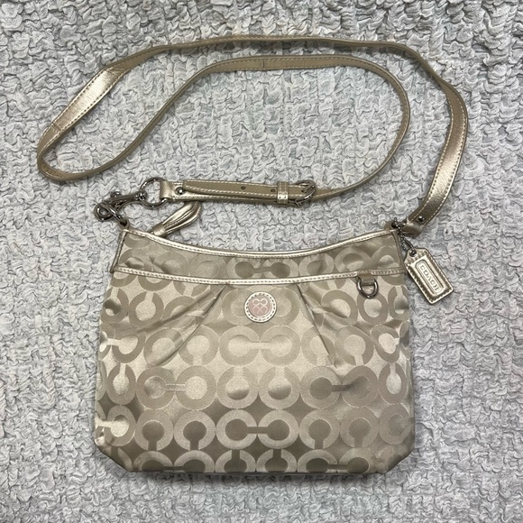 Coach | Bags | Coach Opart Taupegold Pleated Julia Small Signature ...